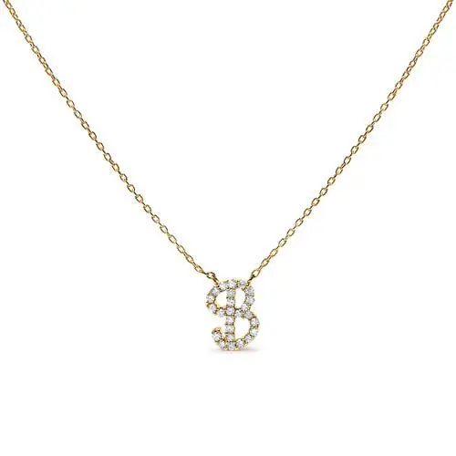 HAUS OF BRILLIANCE 10k Gold Diamond Accent Initial Pendant Necklace - Yellow | B